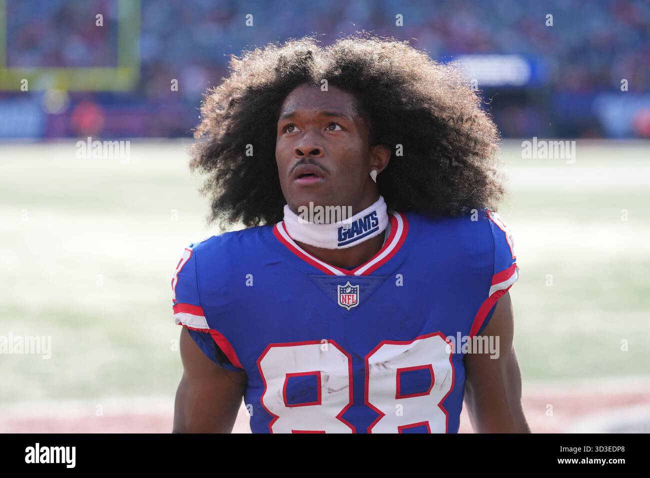 New York Giants wide receiver Bryce Ford-Wheaton (88) leaves the field ...