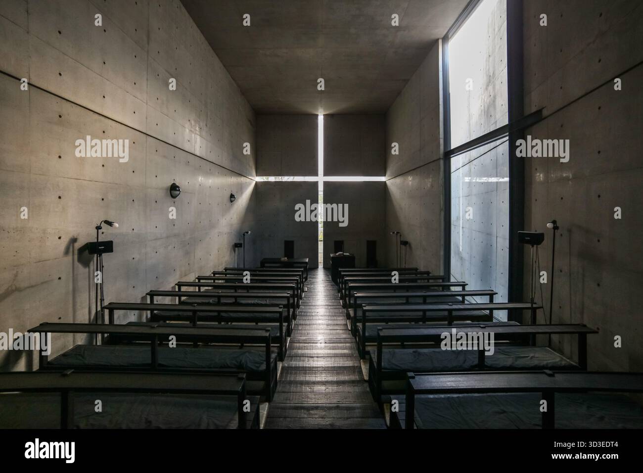 Interior of Church of the Light designed by architect Tadao Ando in ...