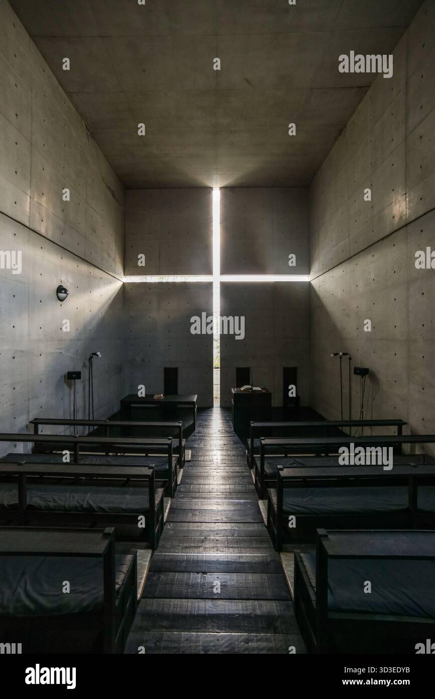Interior of Church of the Light designed by architect Tadao Ando in ...