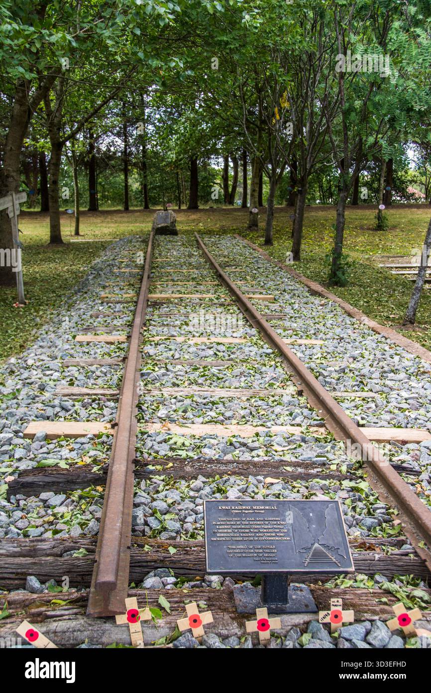 Burma Siam Railway Memorial is constructed of 30 metres of track and ...