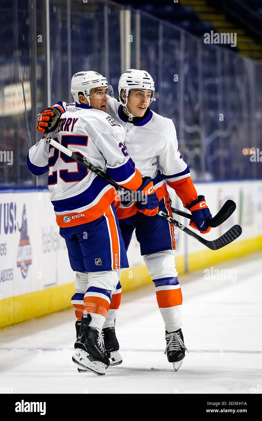 November 5, 2025: Bridgeport Islanders forward Chris Terry (25) is ...