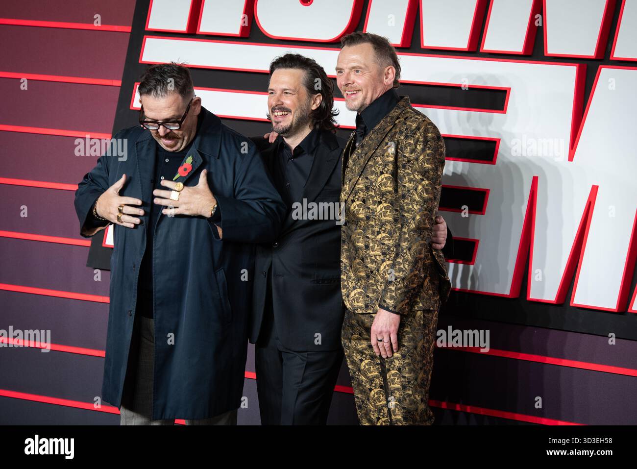 Nick Frost, Edgar Wright and Simon Pegg attend "The Running Man" UK ...