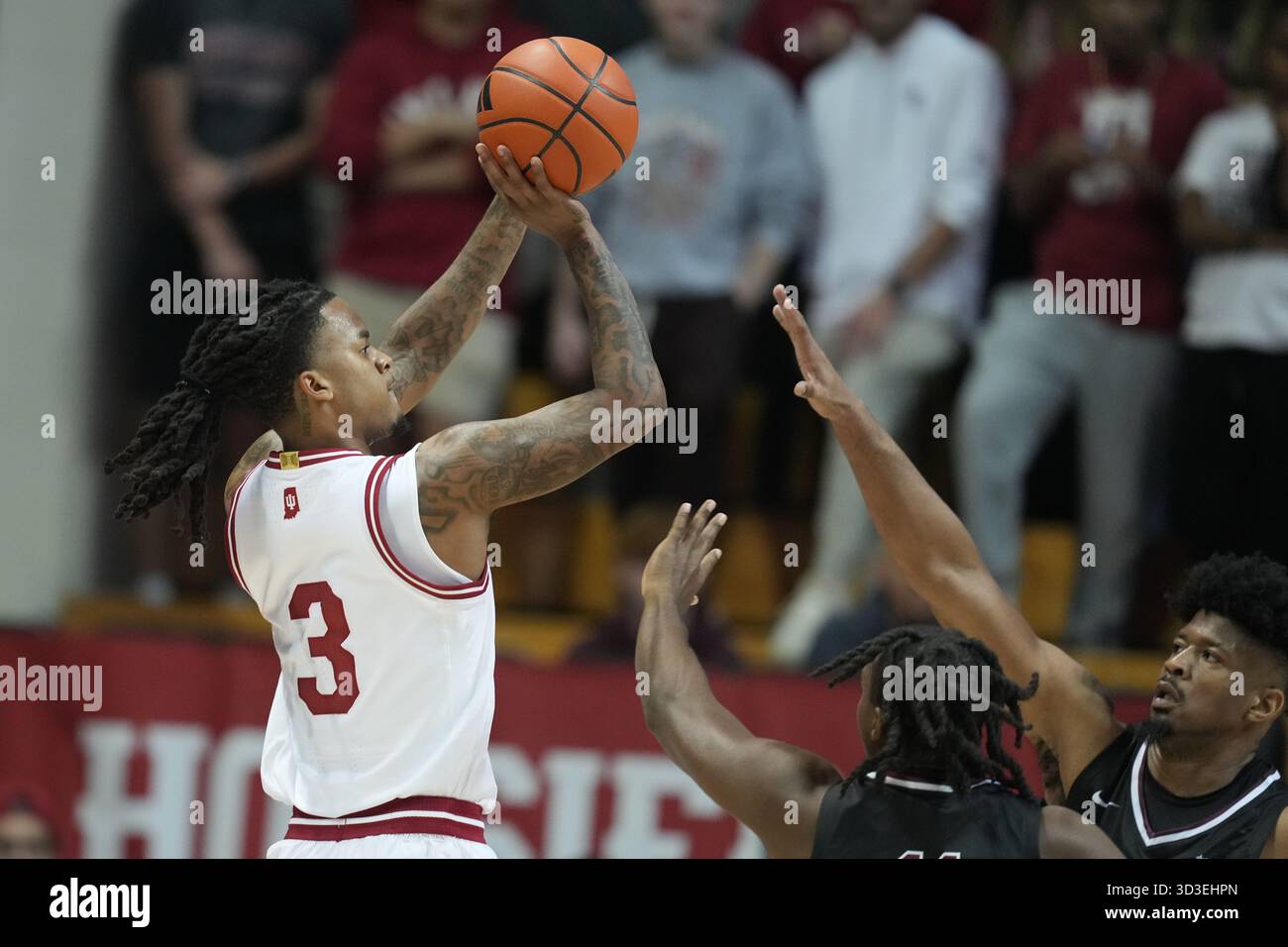 Indiana's Lamar Wilkerson (3) shoots against Alabama A&M's Tajden Davis ...