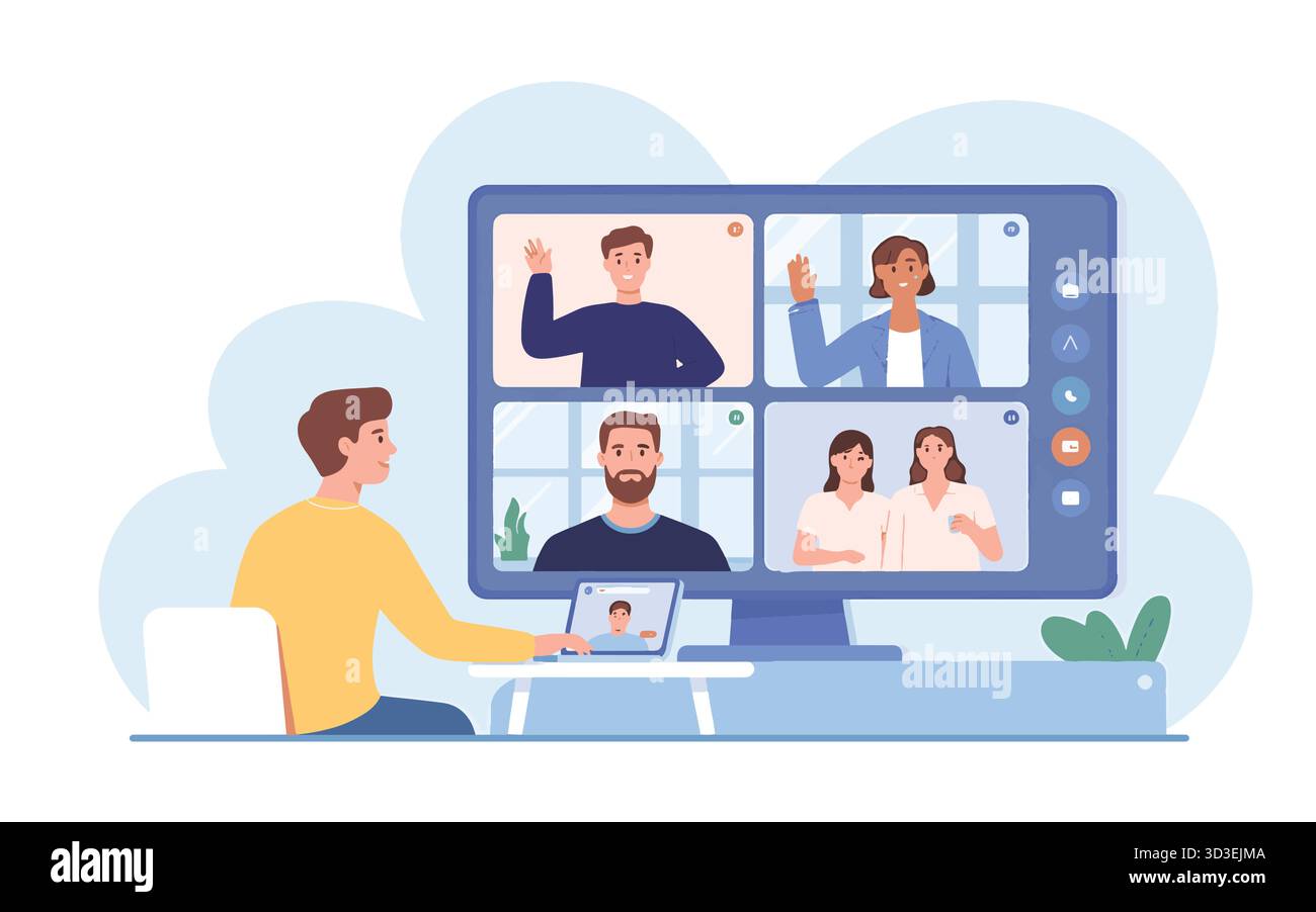 Virtual conference call people Cut Out Stock Images & Pictures - Alamy