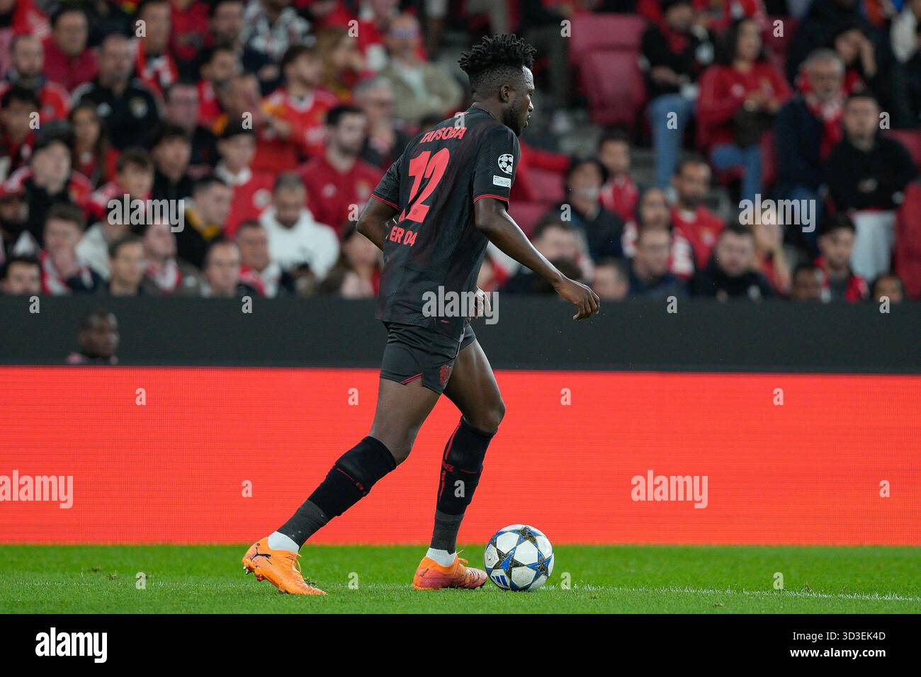 Edmond Tapsoba of Bayer Leverkusen seen in action during UEFA Champions ...