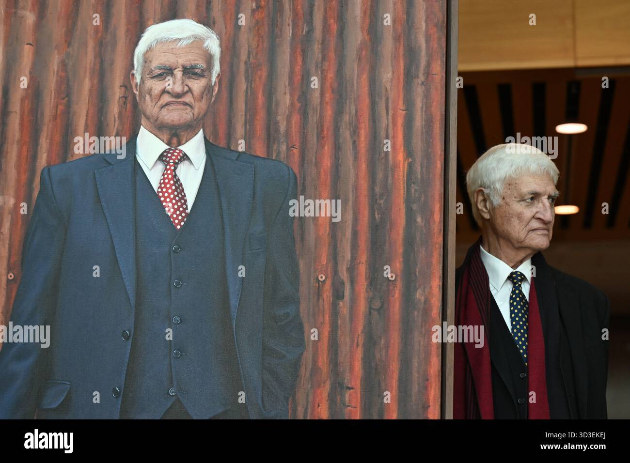 Independent member for Kennedy Bob Katter takes a look a his portrait ...