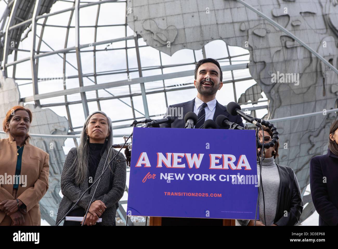 Queens, NY, Nov. 5, 2025, Mayor Elect, Zohran Mamdani, holds his first ...