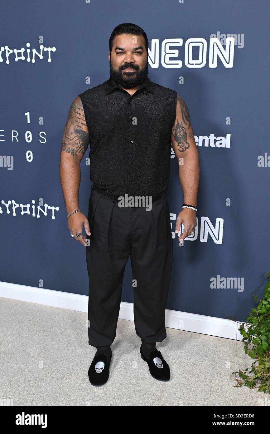 Adrian Dev arriving to the “Sentimental Value’” Los Angeles premiere at the Directors Guild ...