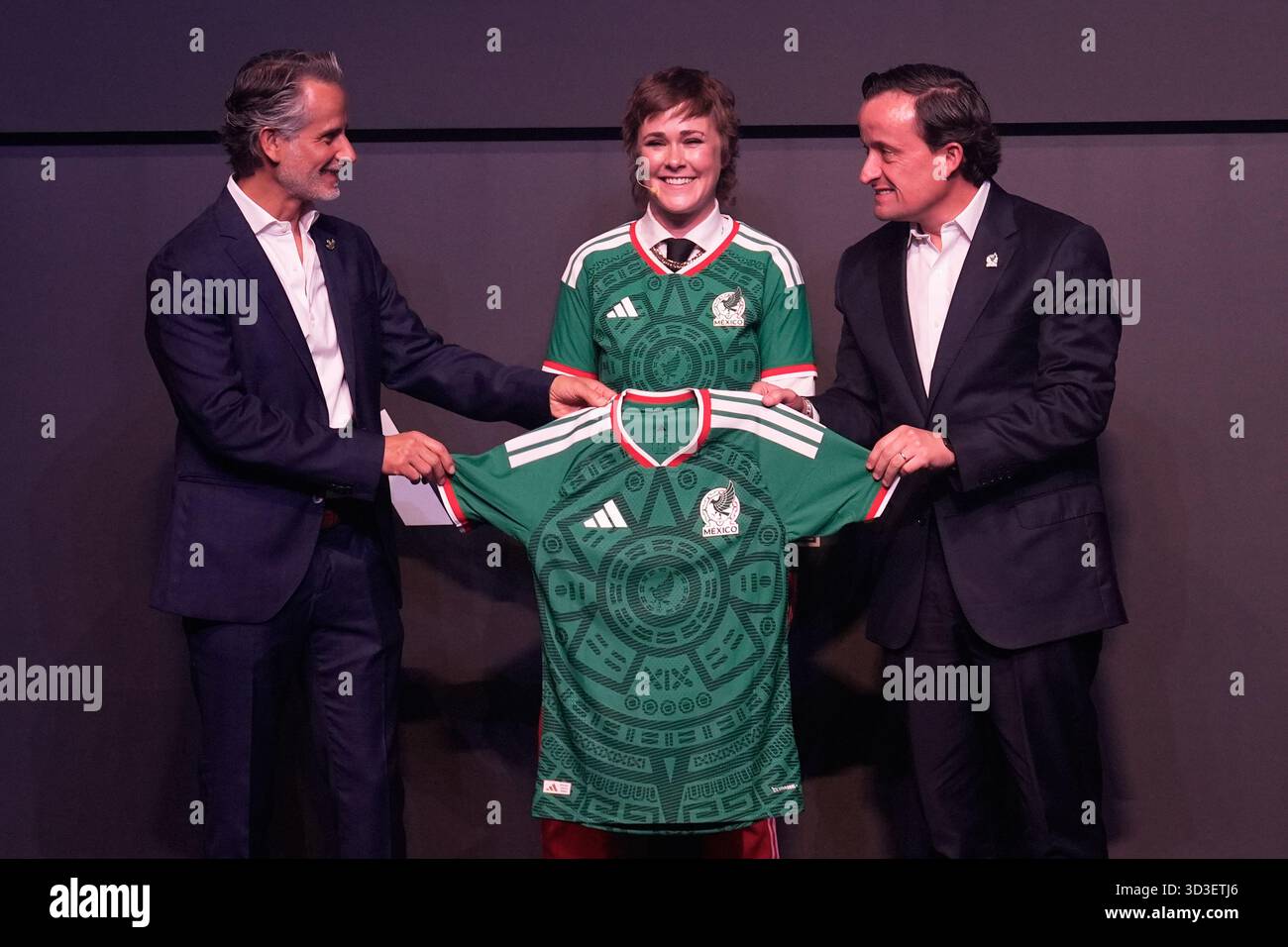 From left, Adidas Mexico manager Jorge Dione, Adidas Amb. Marion ...
