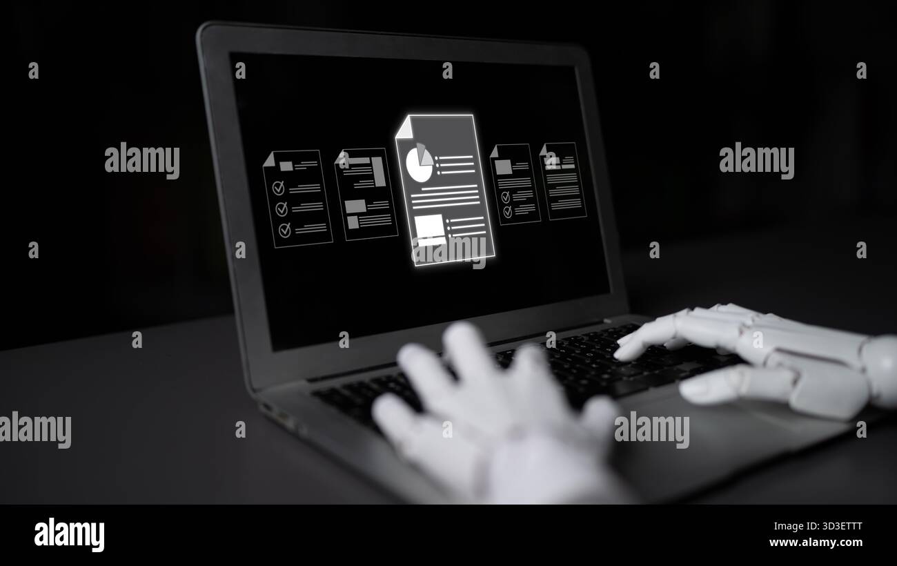 AI artificial intelligence manages documents with virtual assistant filing, secure cloud access ...