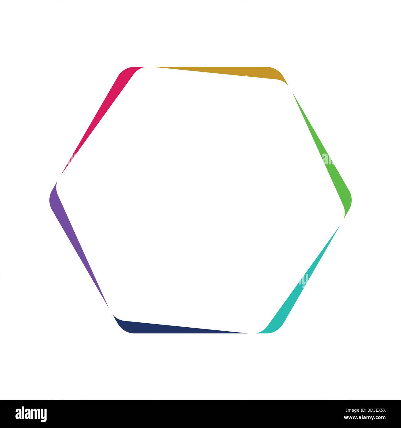 Rainbow stroke hexagon Stock Vector Images - Alamy