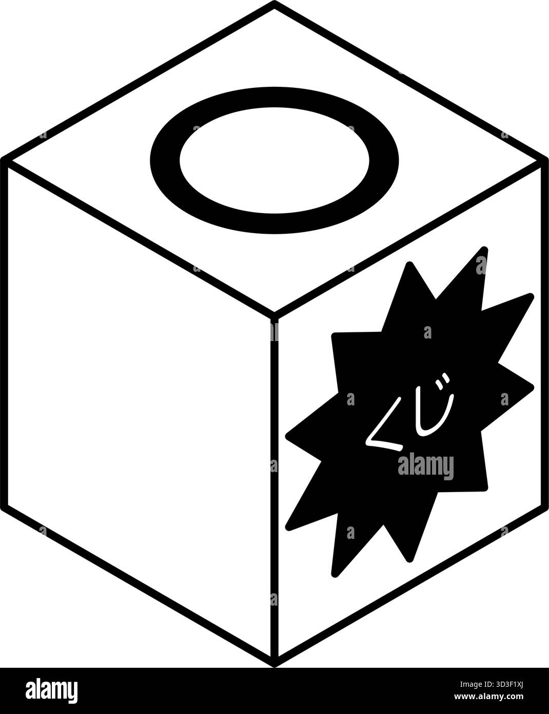 Event Icon, Simple isometric icon of a raffle drawing box - Translation ...