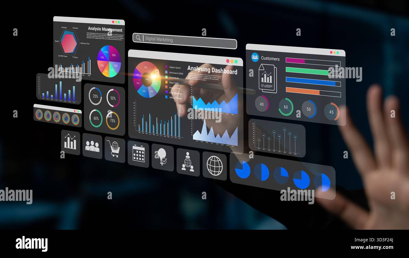 Multiple analytics dashboards charts hi-res stock photography and images - Alamy