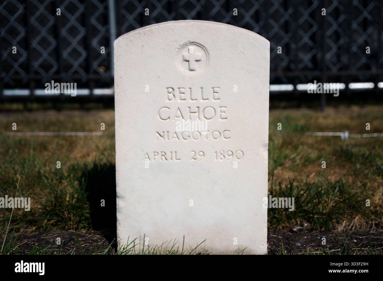 The headstone of Belle Cahoe, a student at the Carlisle Indian ...