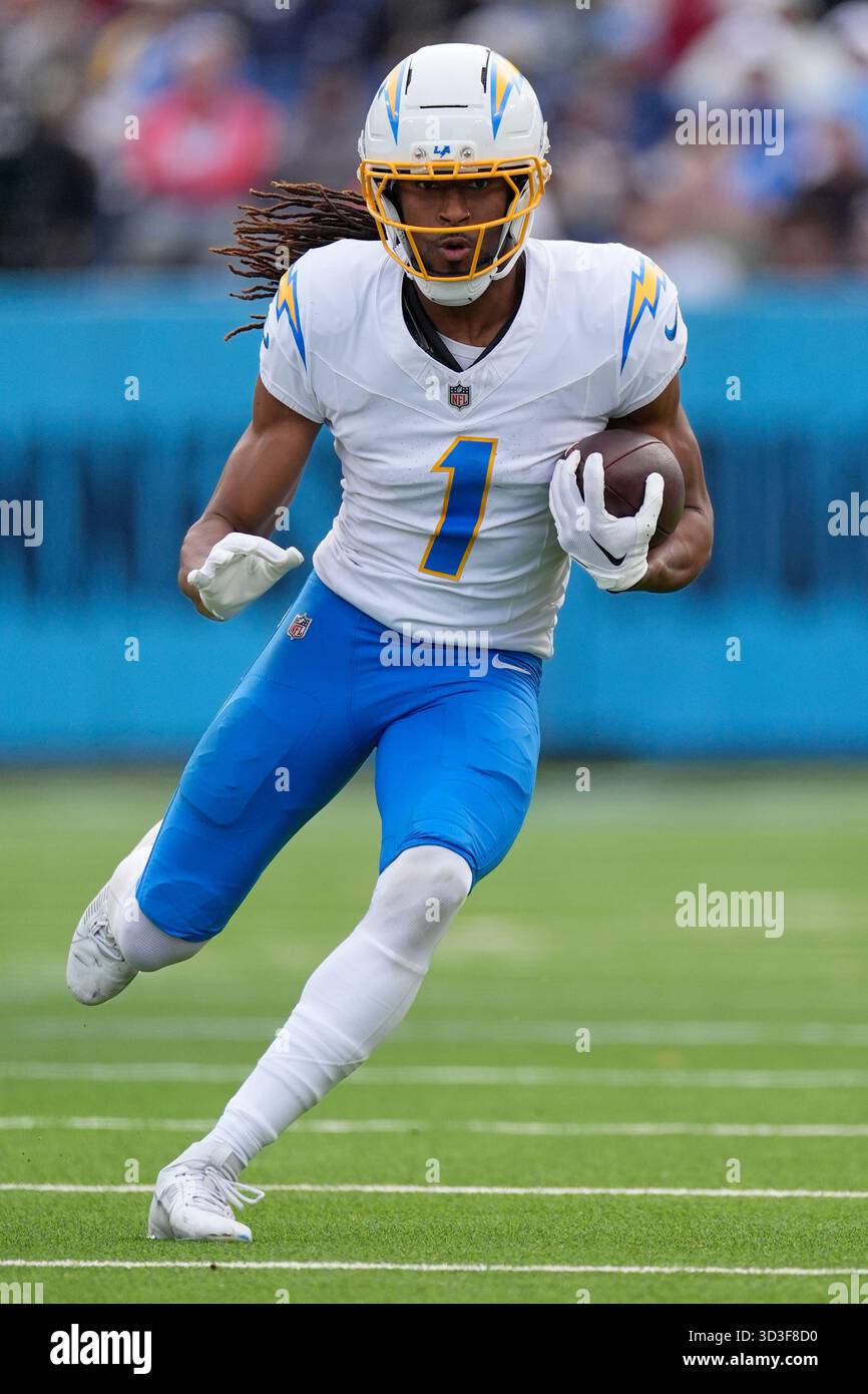 Los Angeles Chargers wide receiver Quentin Johnston (1) plays during ...