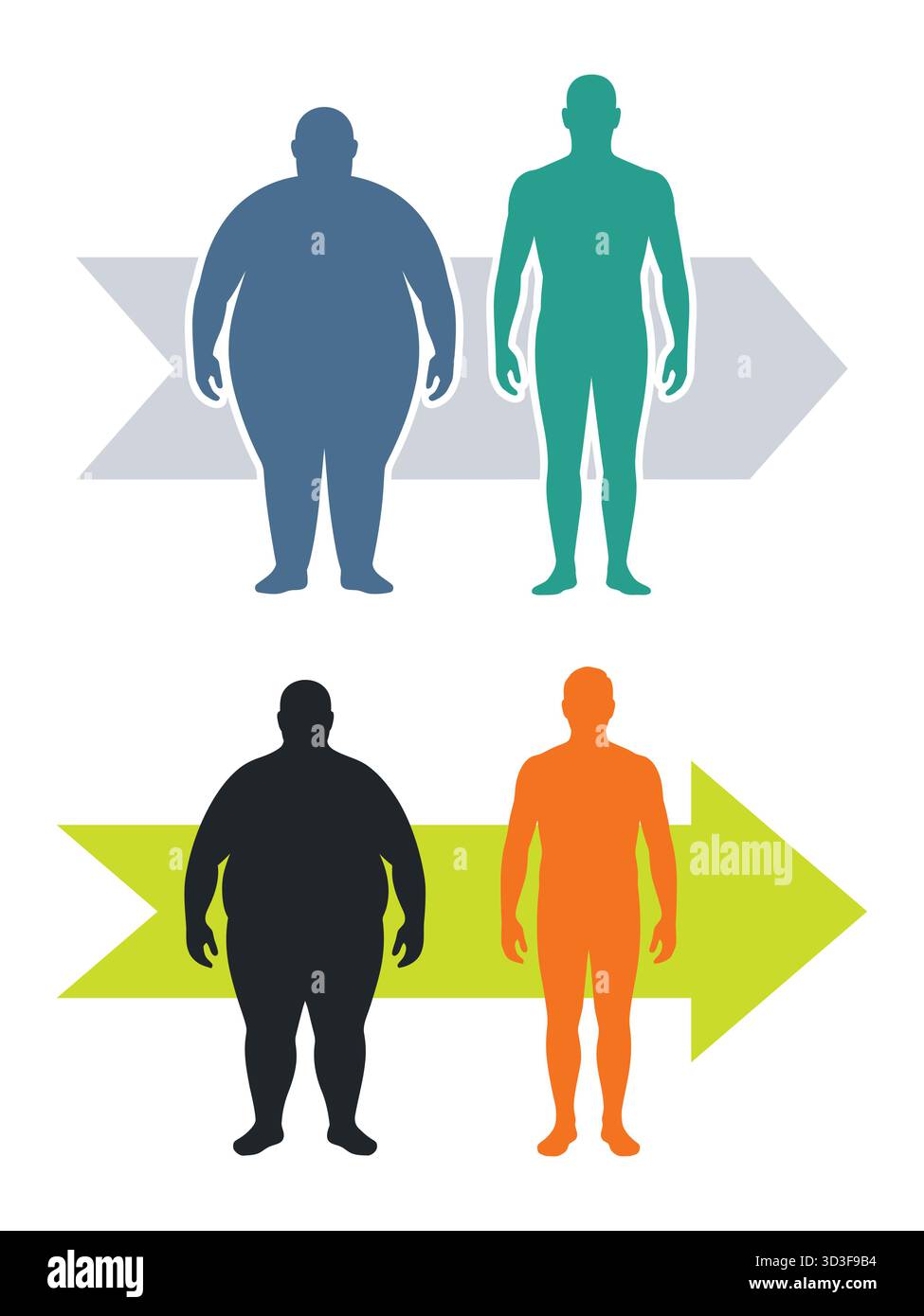Body fat comparison Stock Vector Images - Alamy