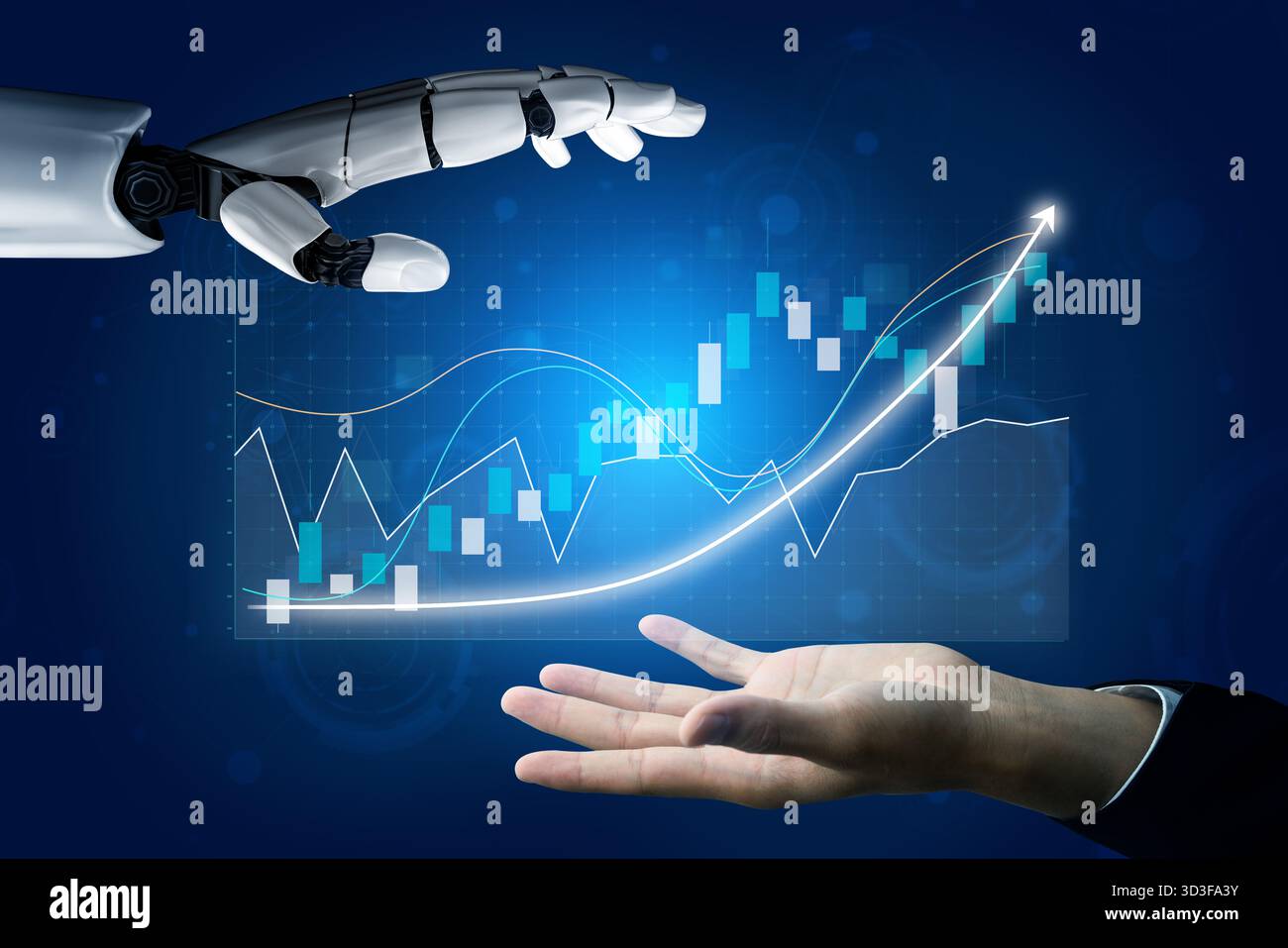 An engaging visualization of a robotic hand reaching towards a human ...