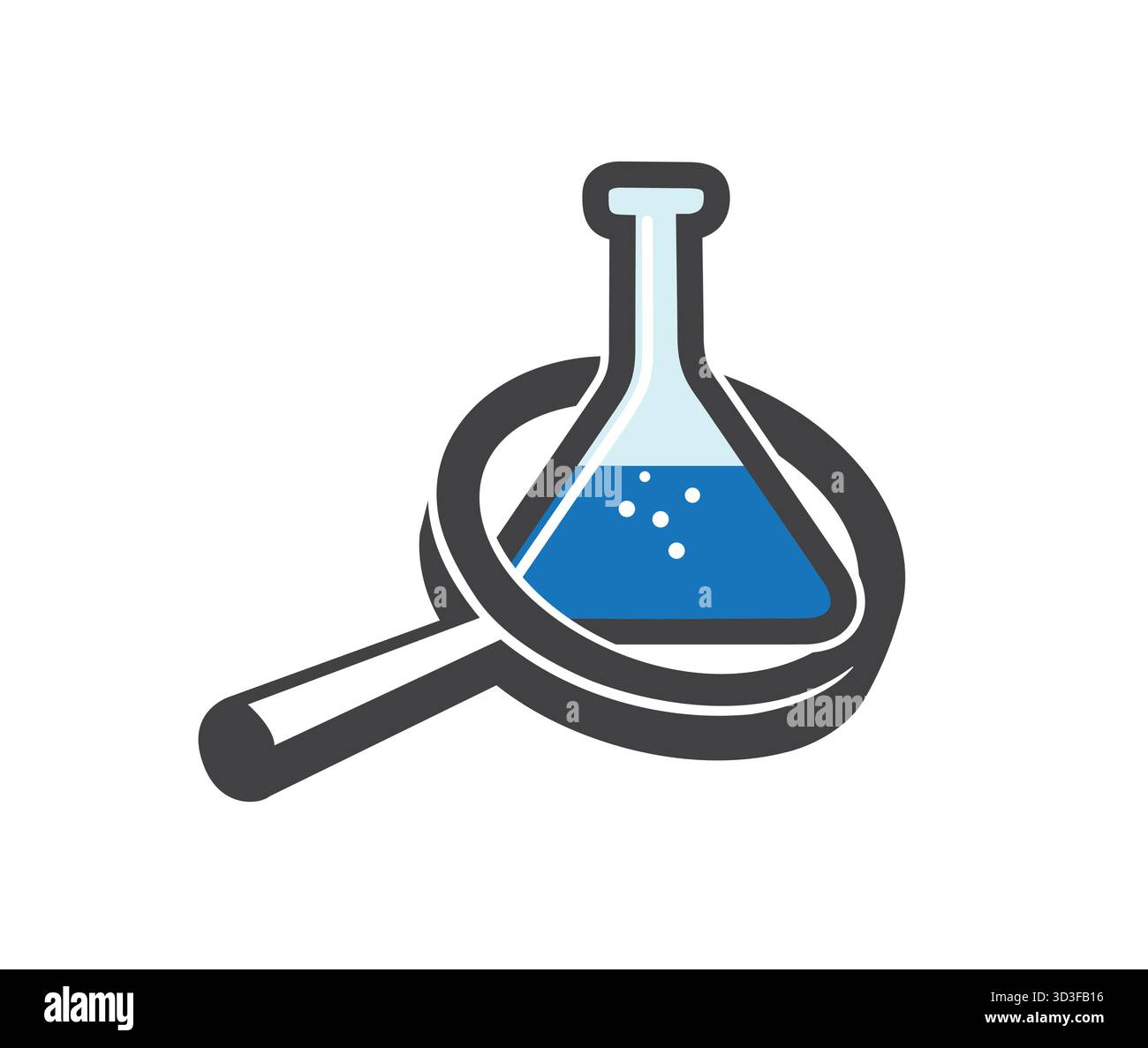 Chemical Lab Beaker Logo Magnifying Vector Science Symbol Design Icon ...
