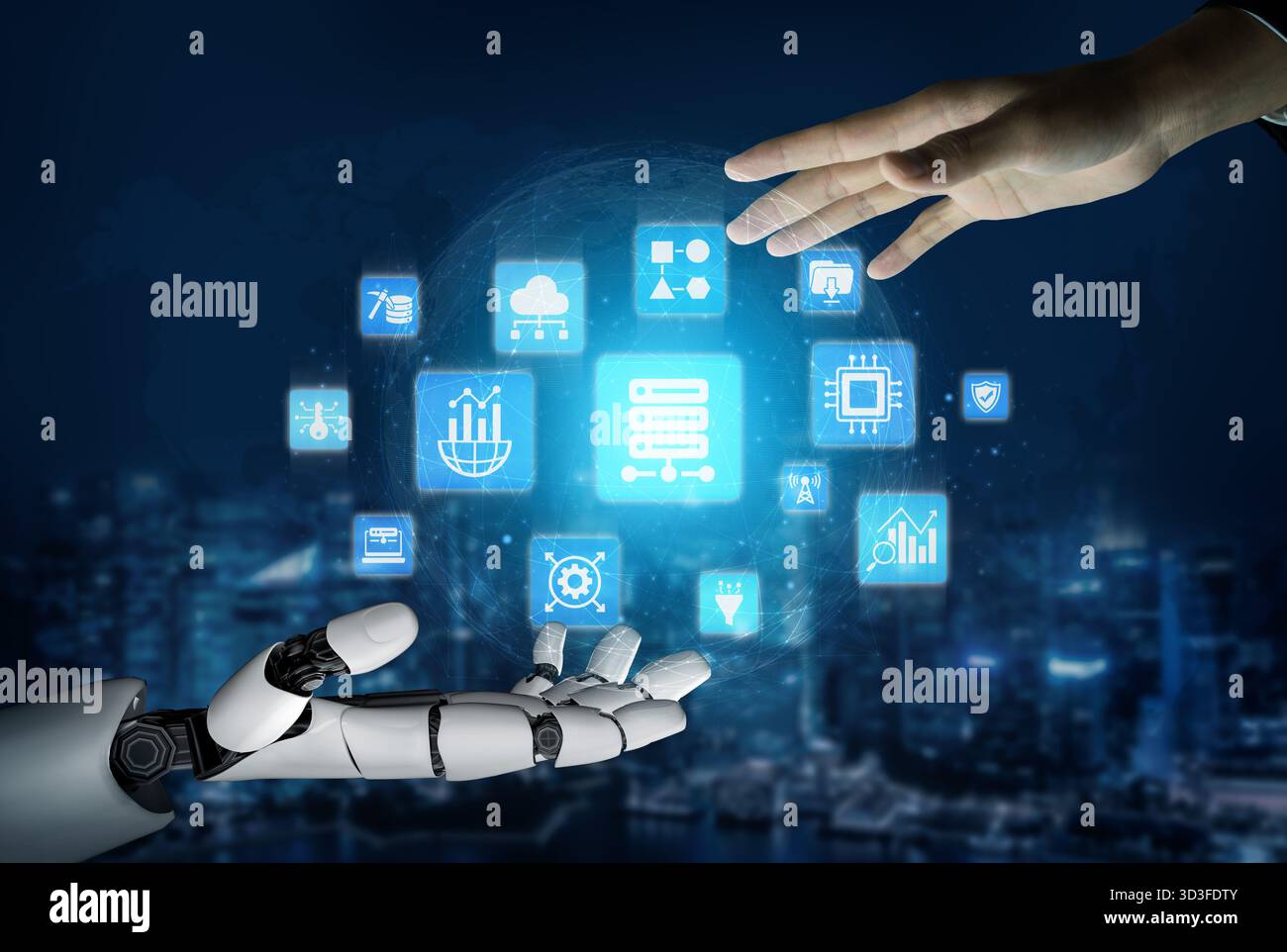 Artificial intelligence interacts with big data platforms to analyze ...