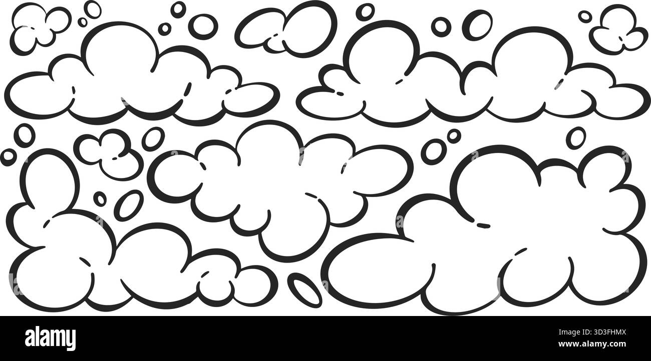 Soap foam with bubbles. Bath suds vector outline illustration isolated ...