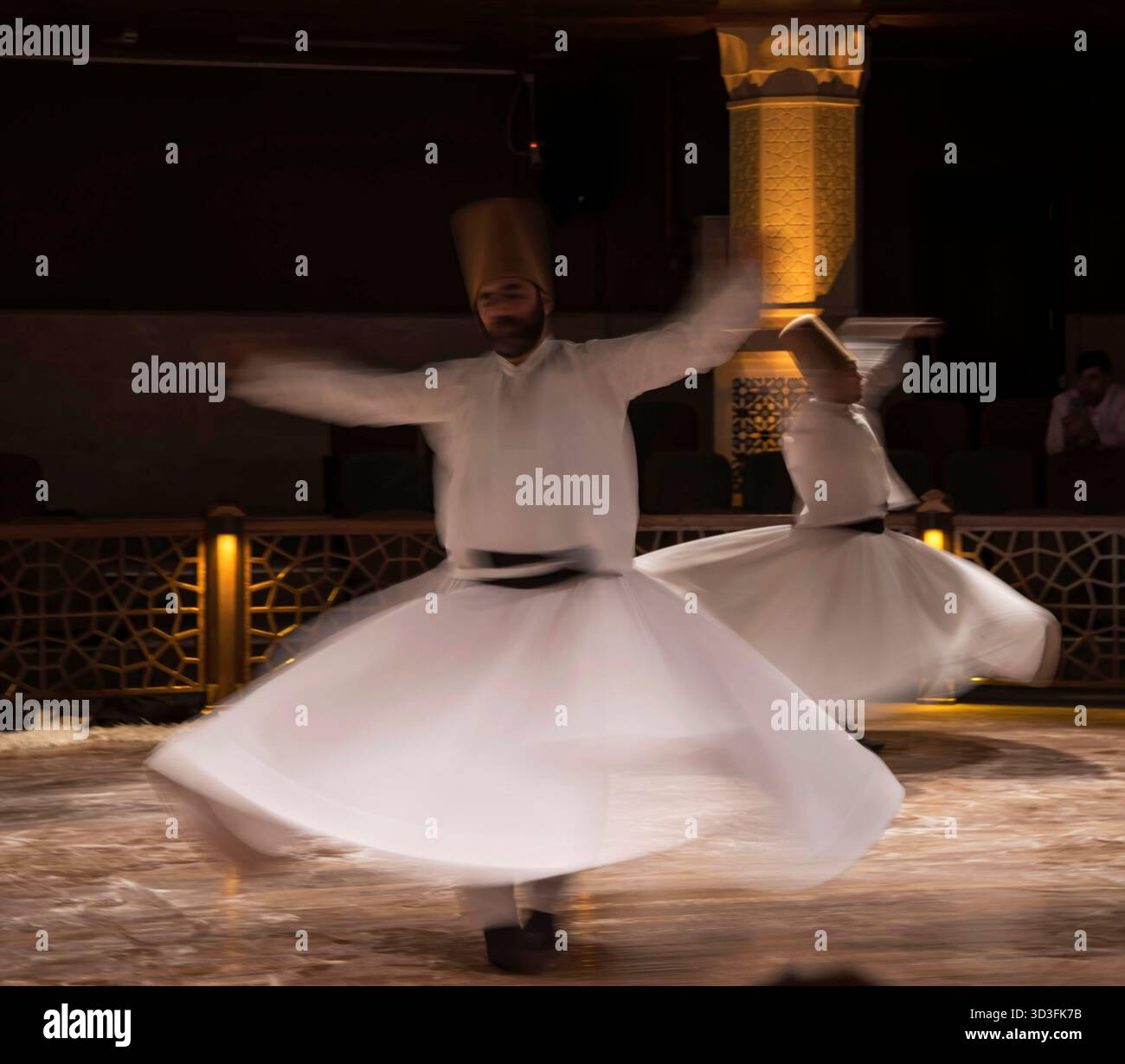 a whirling dervish ceremony or sema by members of the Sufi Mevlevi ...