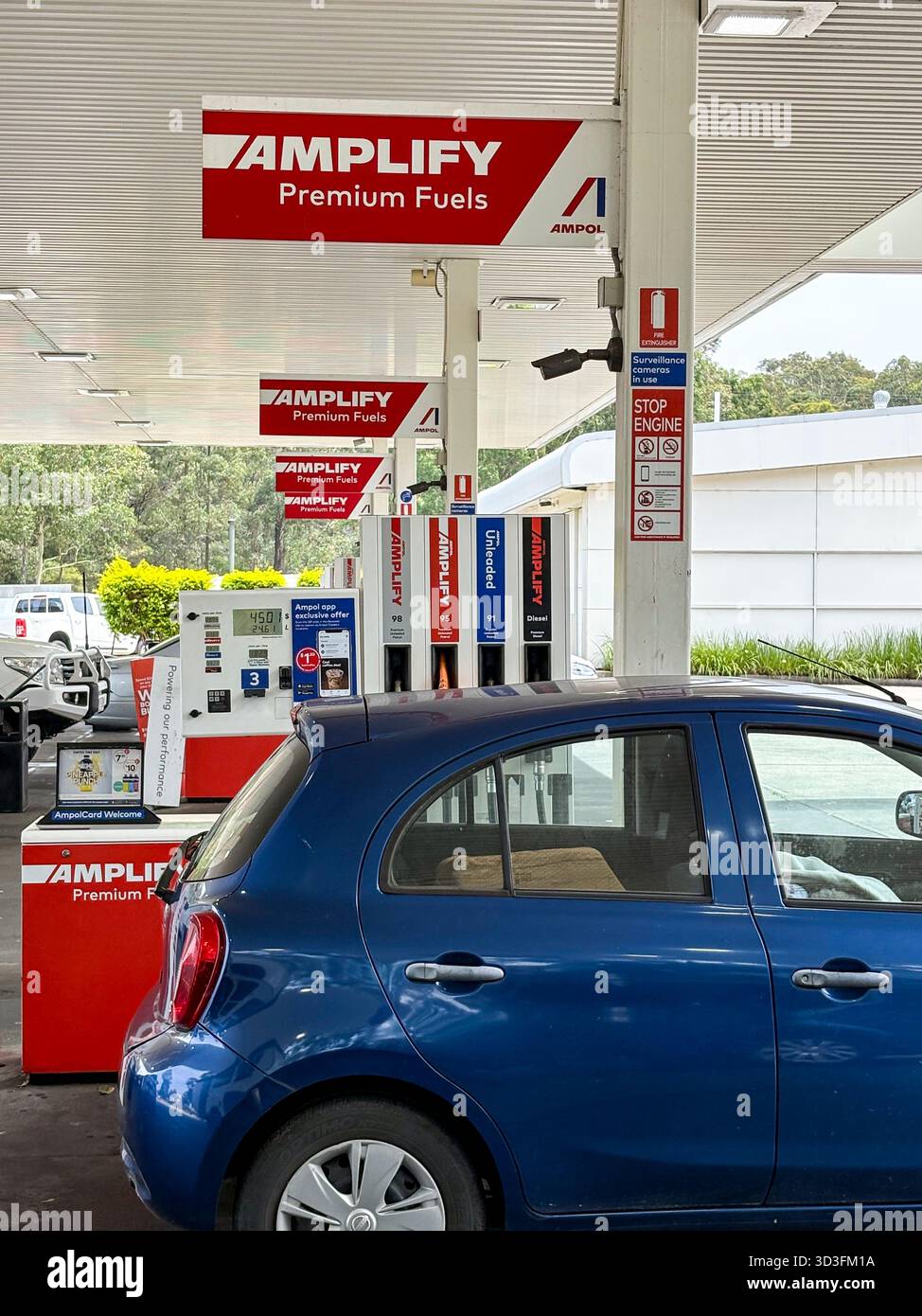 Australian petrol service station, Ampol station selling amplify ...
