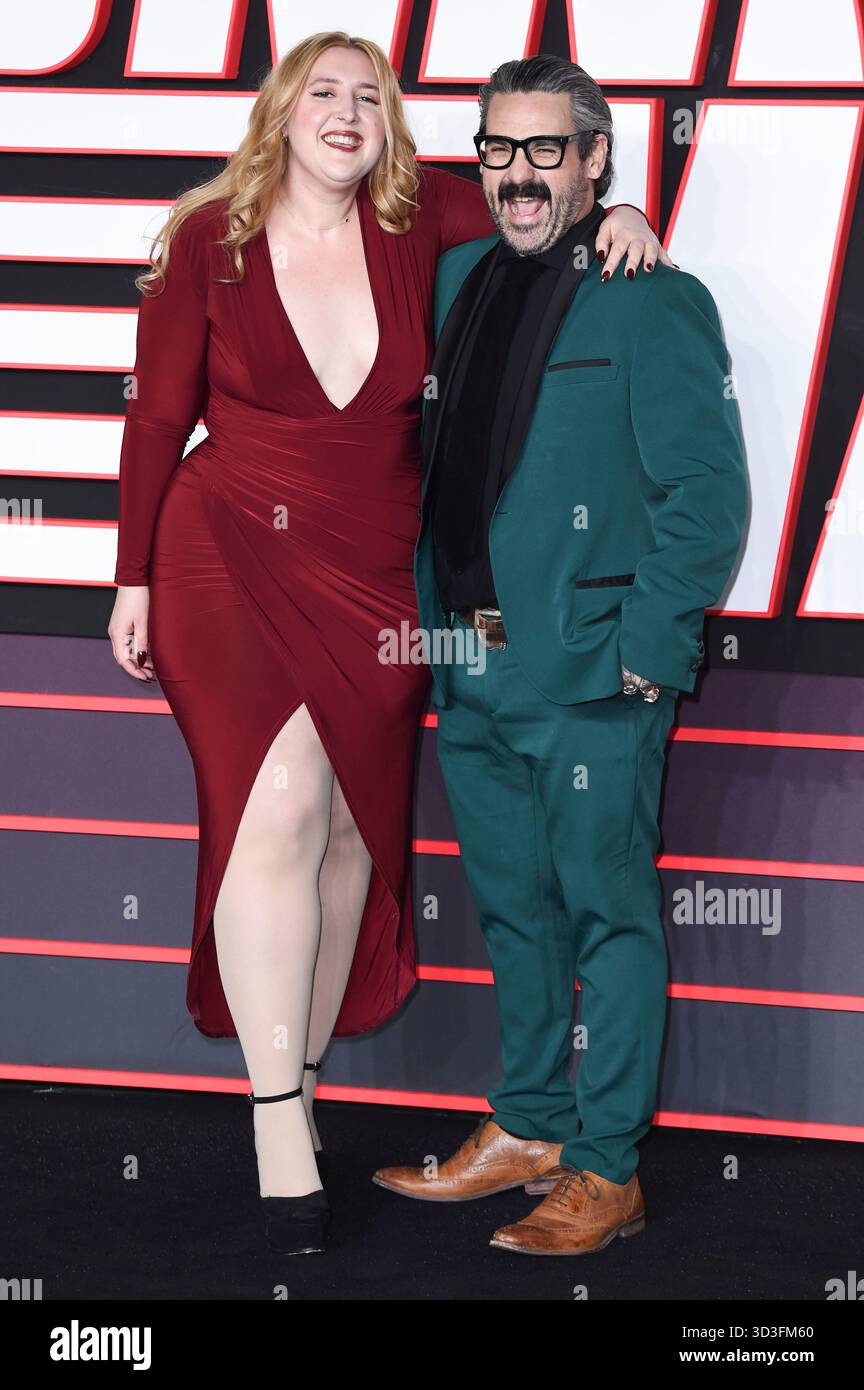 Honey Ross and Gav Murphy at the premiere of the movie 'The Running Man ...