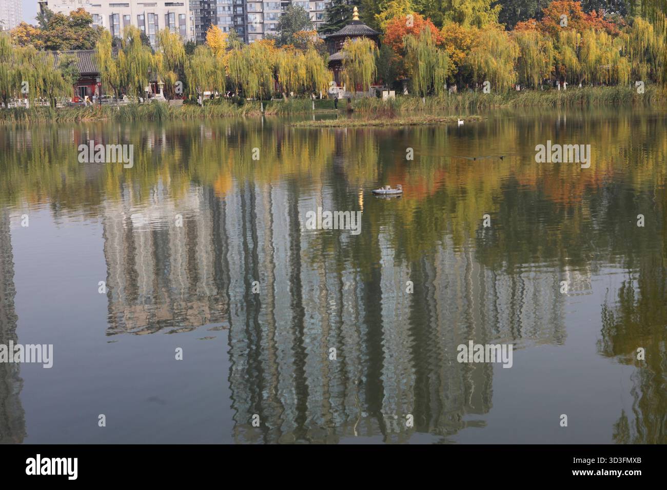 Autumn scenery at Xingqinggong Park in Xi'an City, northwest China's ...