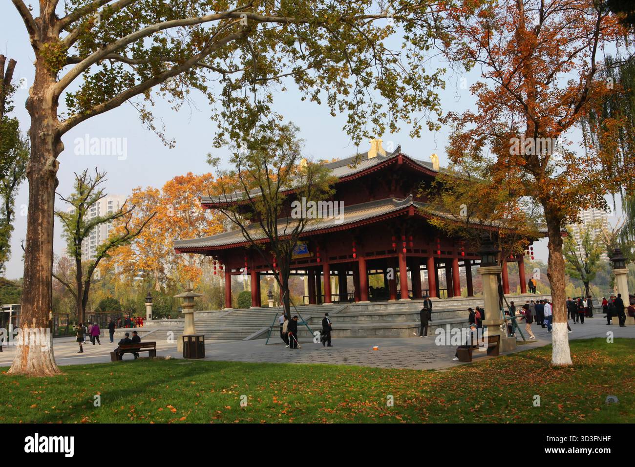 Autumn scenery at Xingqinggong Park in Xi'an City, northwest China's ...