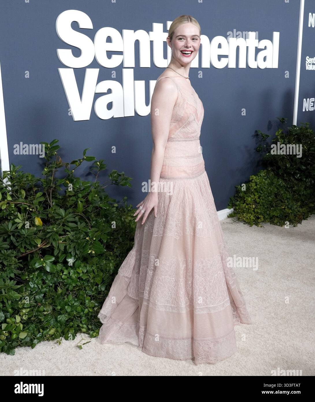 Elle Fanning arrives at the Neon's SENTIMENTAL VALUE Los Angeles ...