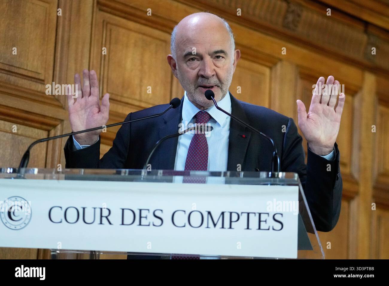 Pierre Moscovici, head of the French Court of Auditors, speaks about an ...
