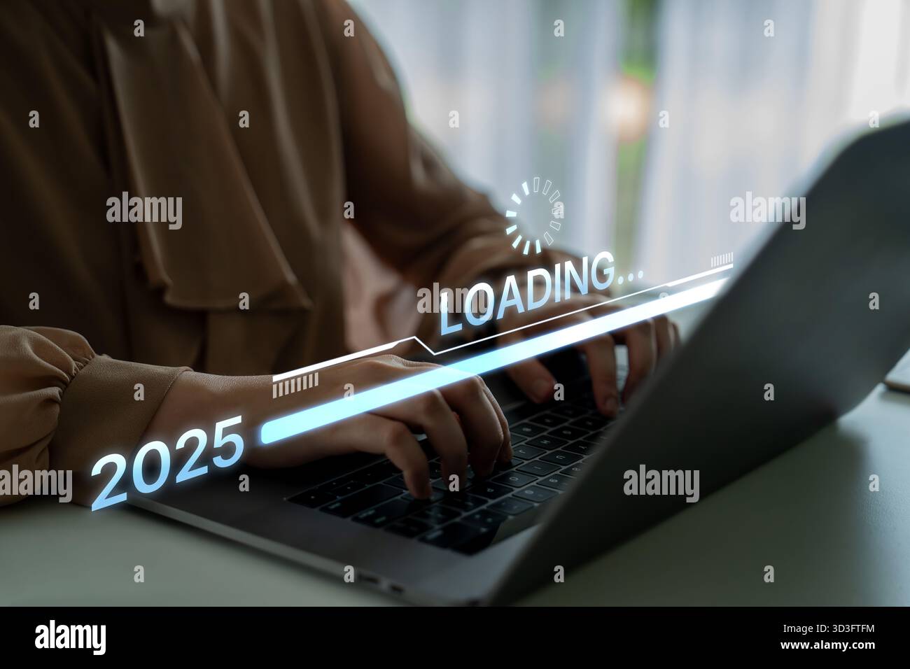 Visualizing the shift from 2025 to 2026. Progress bar symbolizing ...