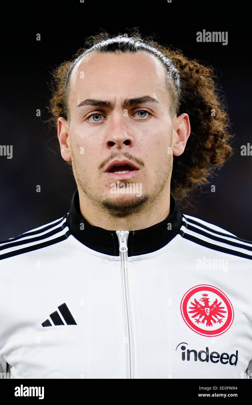 Arthur Theate of Eintracht Frankfurt looks on during the UEFA Champions ...
