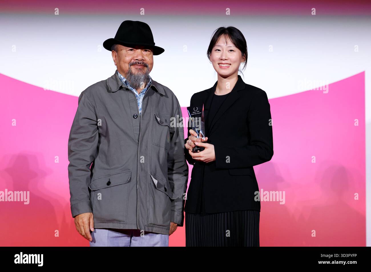 Rithy Panh, Lee Ji-yun, November 05, 2025 - Rithy Panh, Lee Ji-yun, speak after winning Asian ...