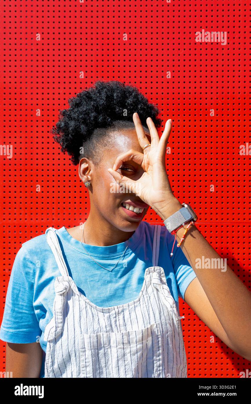 Woman playfully poses hand hi-res stock photography and images - Alamy