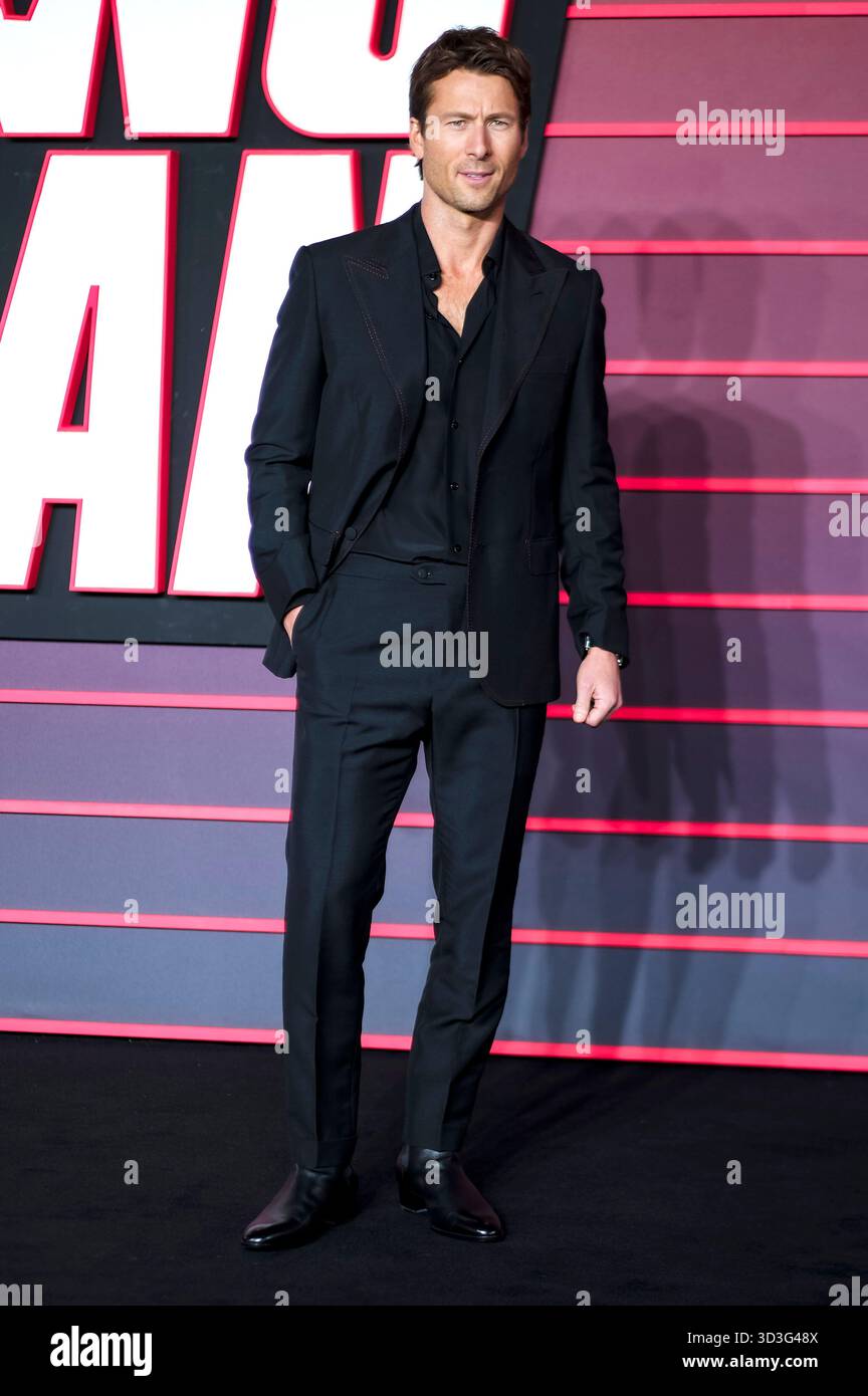 Glen Powell at the premiere of the feature film 'The Running Man' at ...