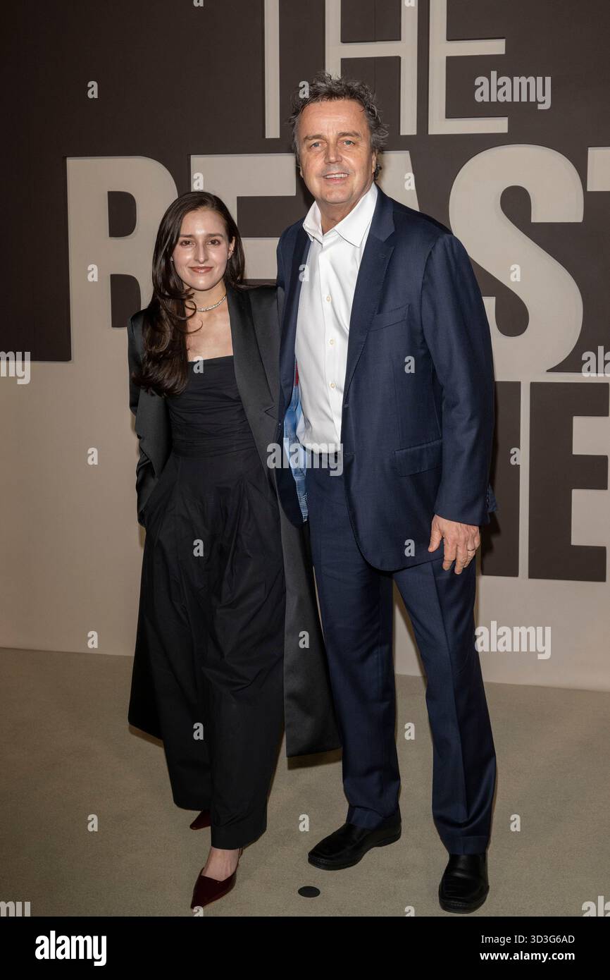 (L-R) Sara Barone and Sean Callery attend Netflix's "The Beast In Me ...
