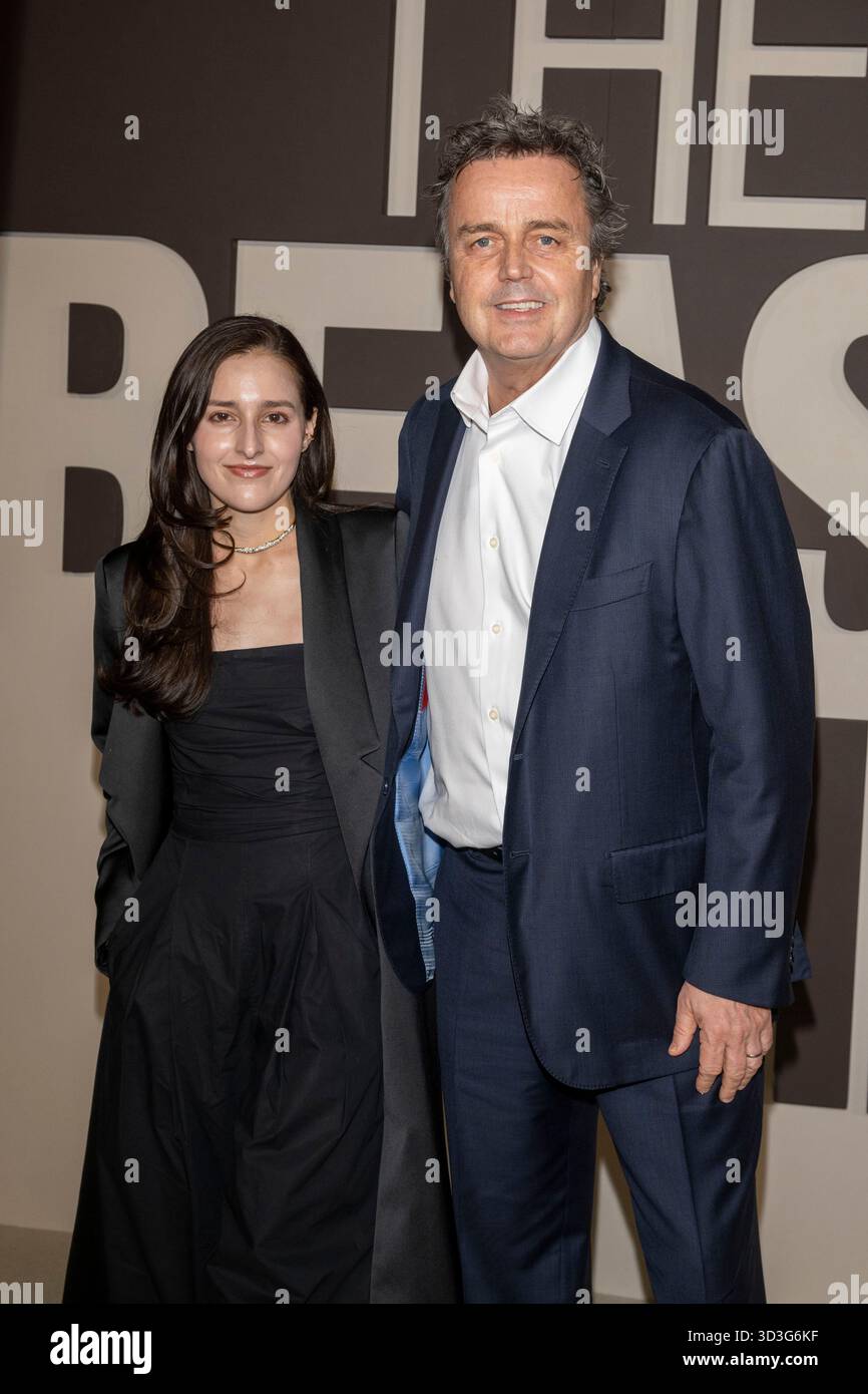 (L-R) Sara Barone and Sean Callery attend Netflix's "The Beast In Me ...