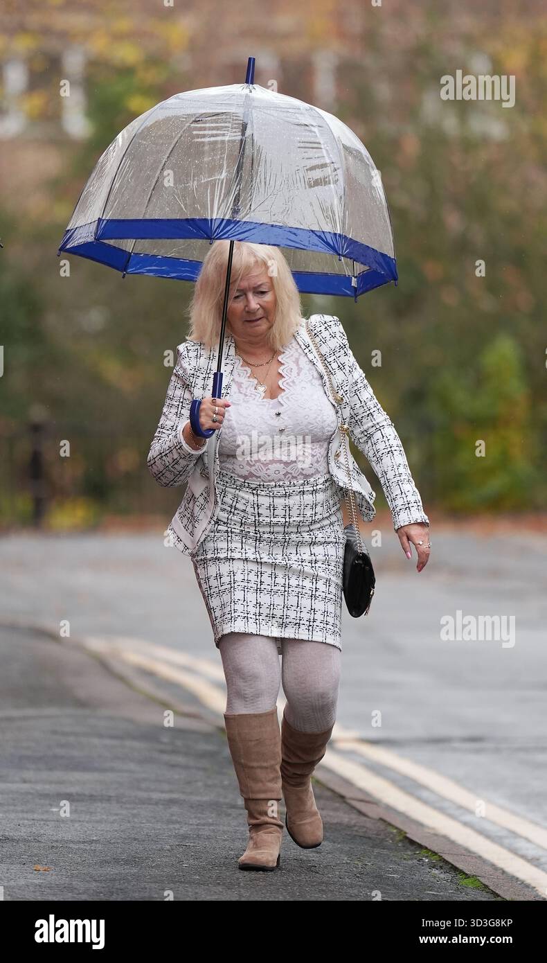 Karen Spragg, 61, from Cardiff, arrives at Leicester Crown Court, where ...