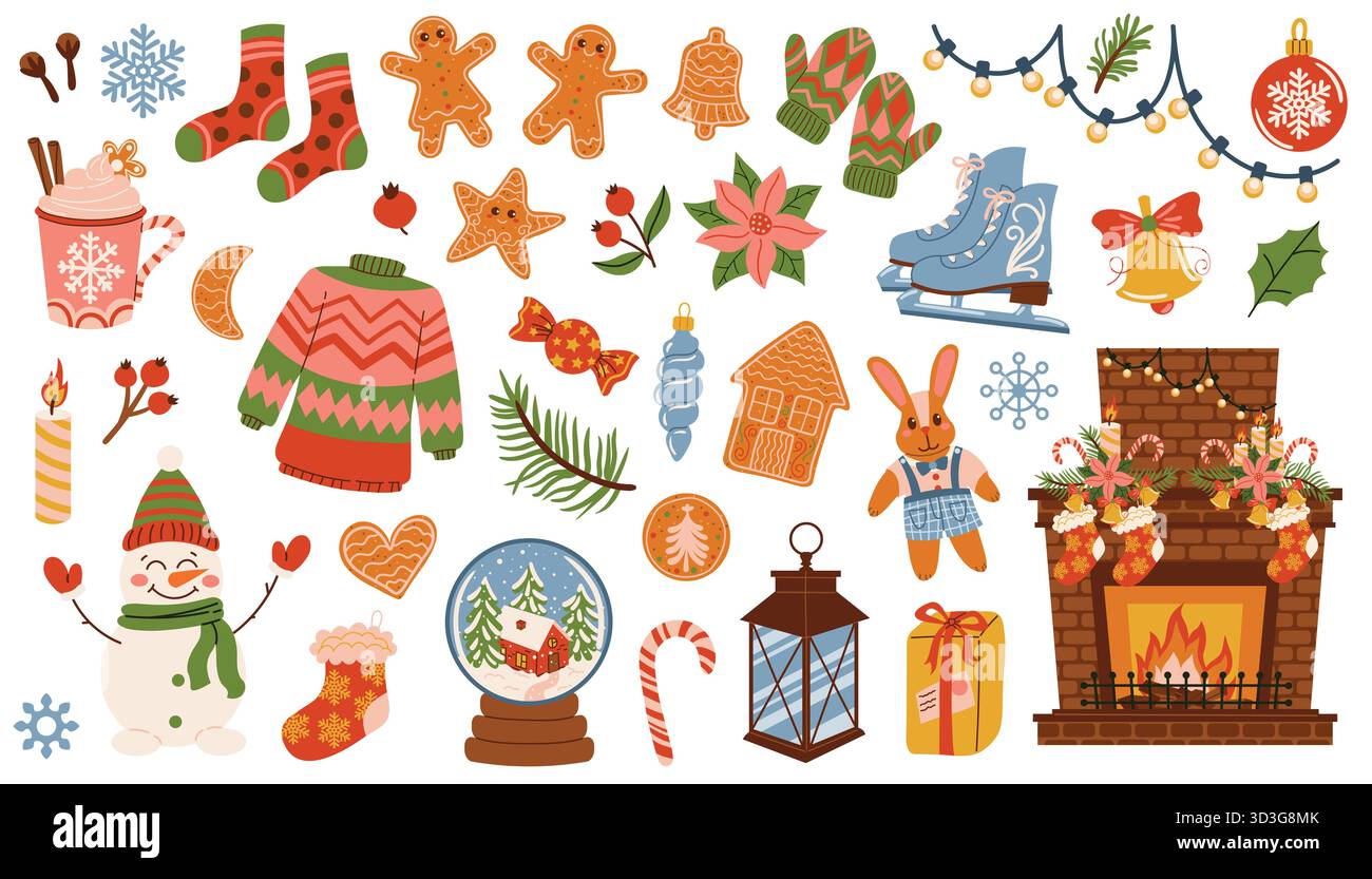 Cozy winter holiday flat Stock Vector Images - Alamy
