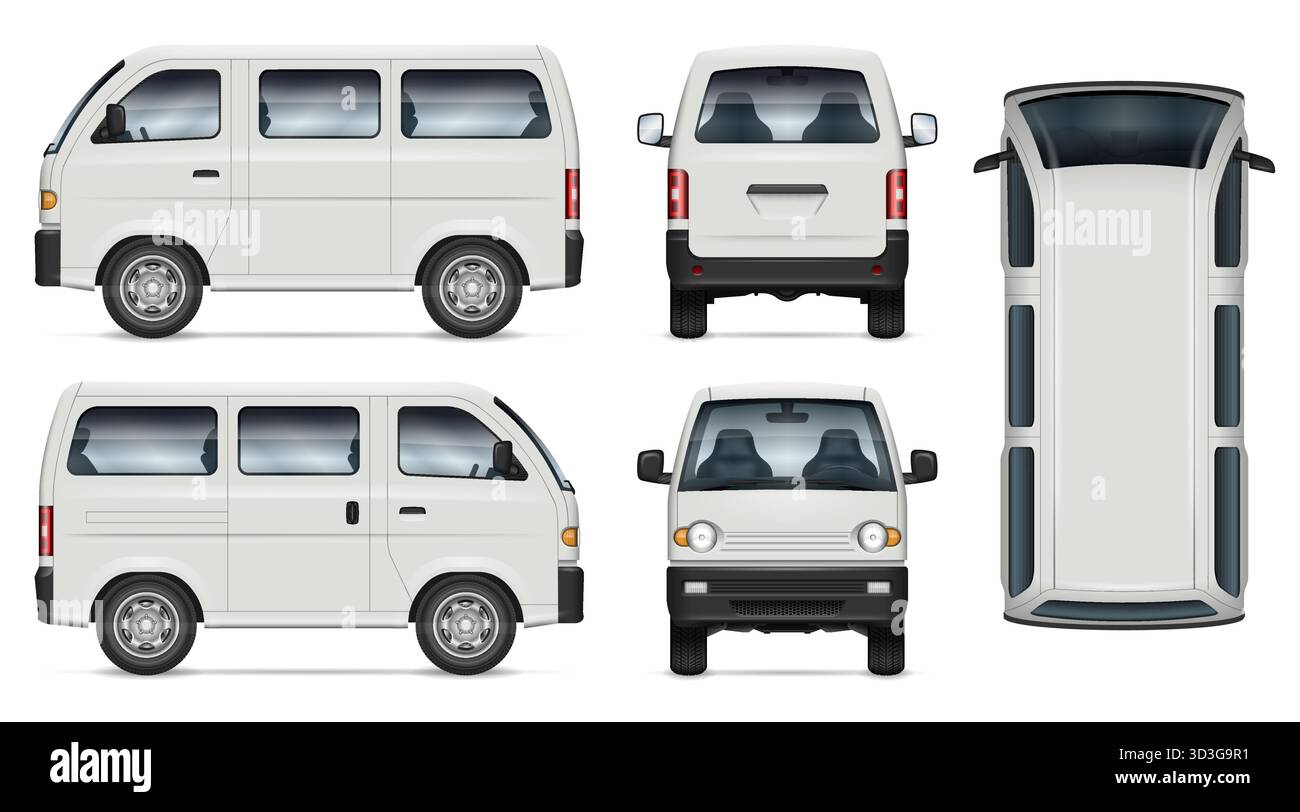 Vector mockup of small passenger van for corporate identity or vehicle ...
