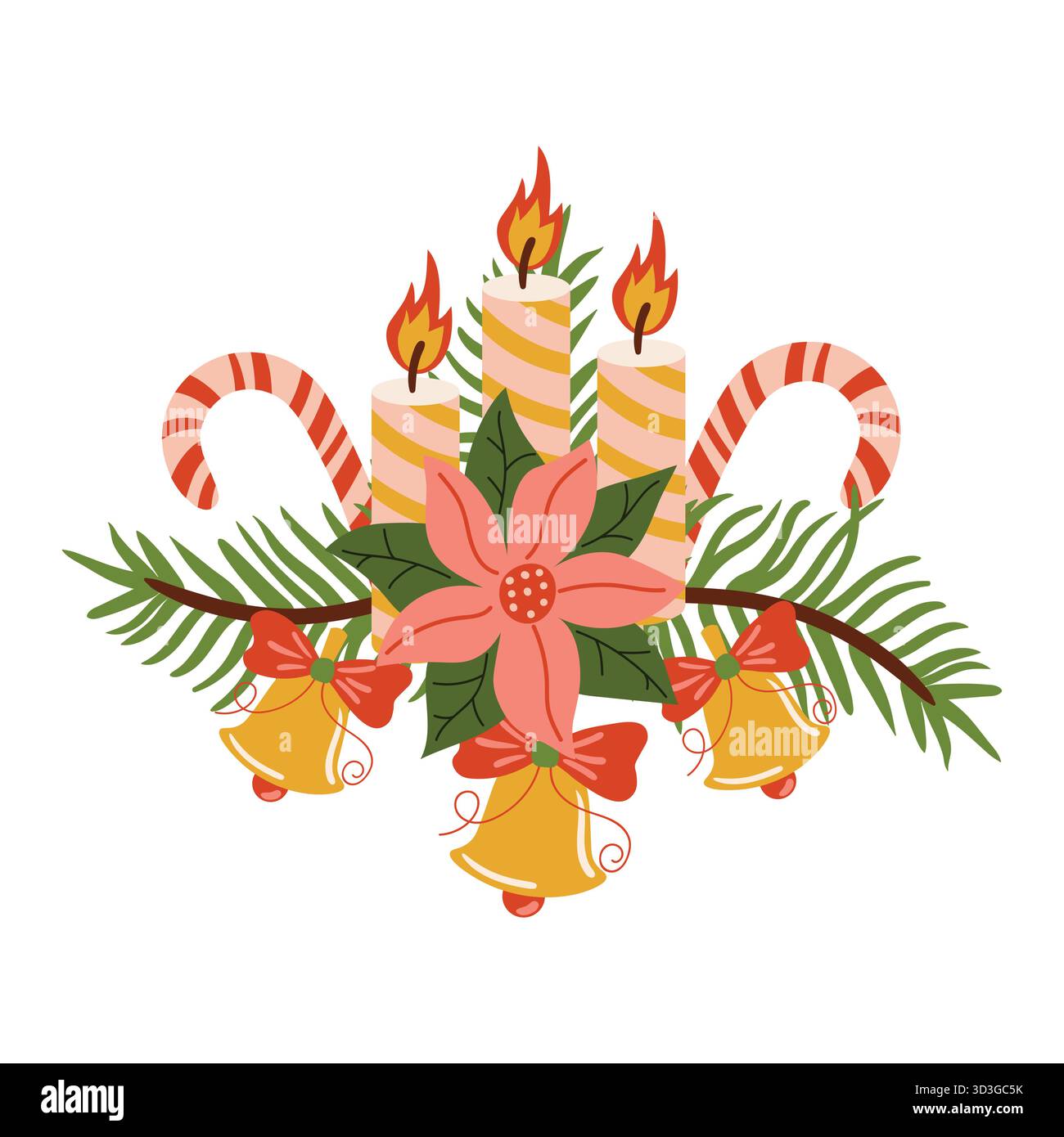 Christmas composition candles Stock Vector Images - Alamy