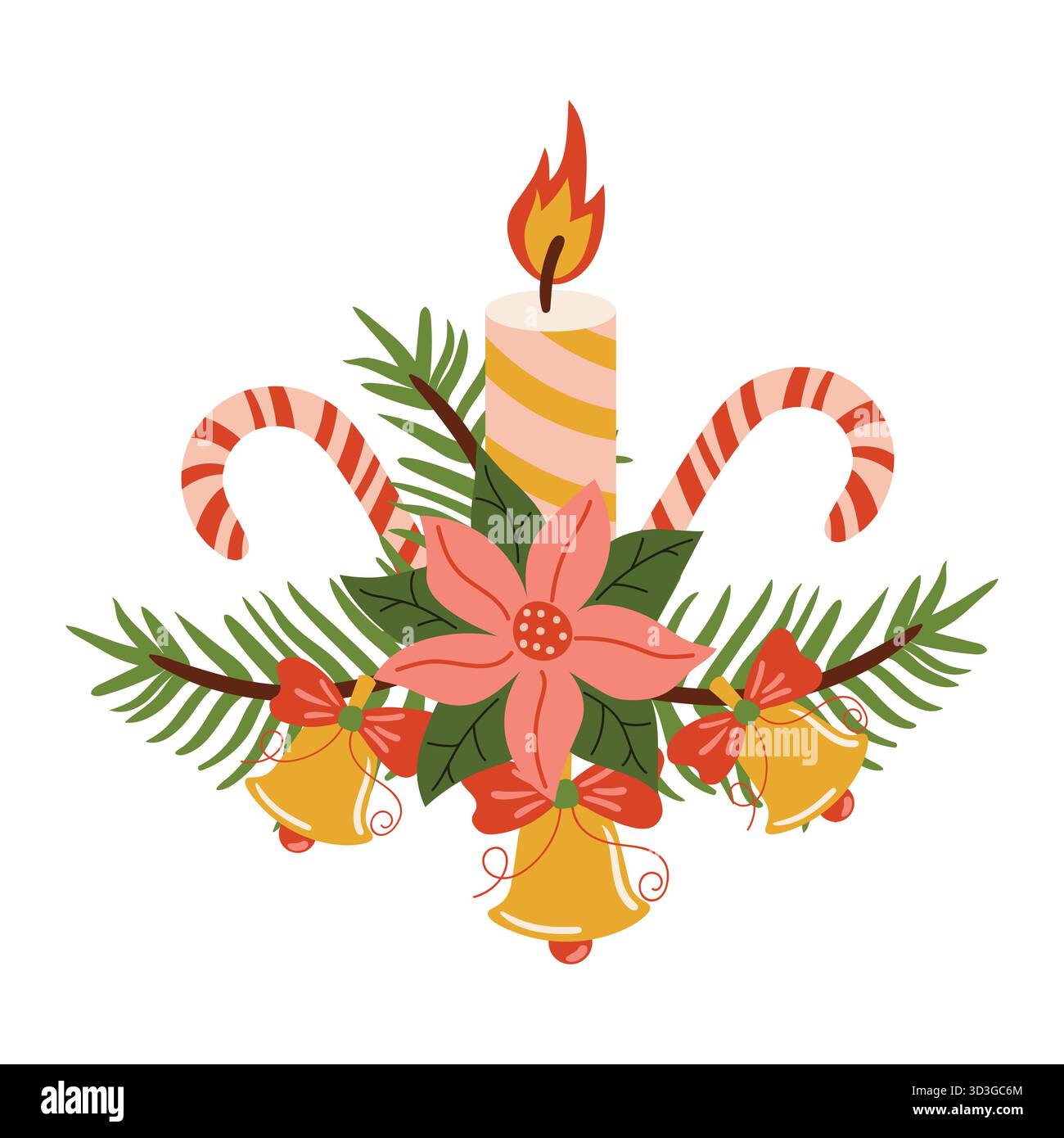 Xmas wreath in cartoon Cut Out Stock Images & Pictures - Alamy