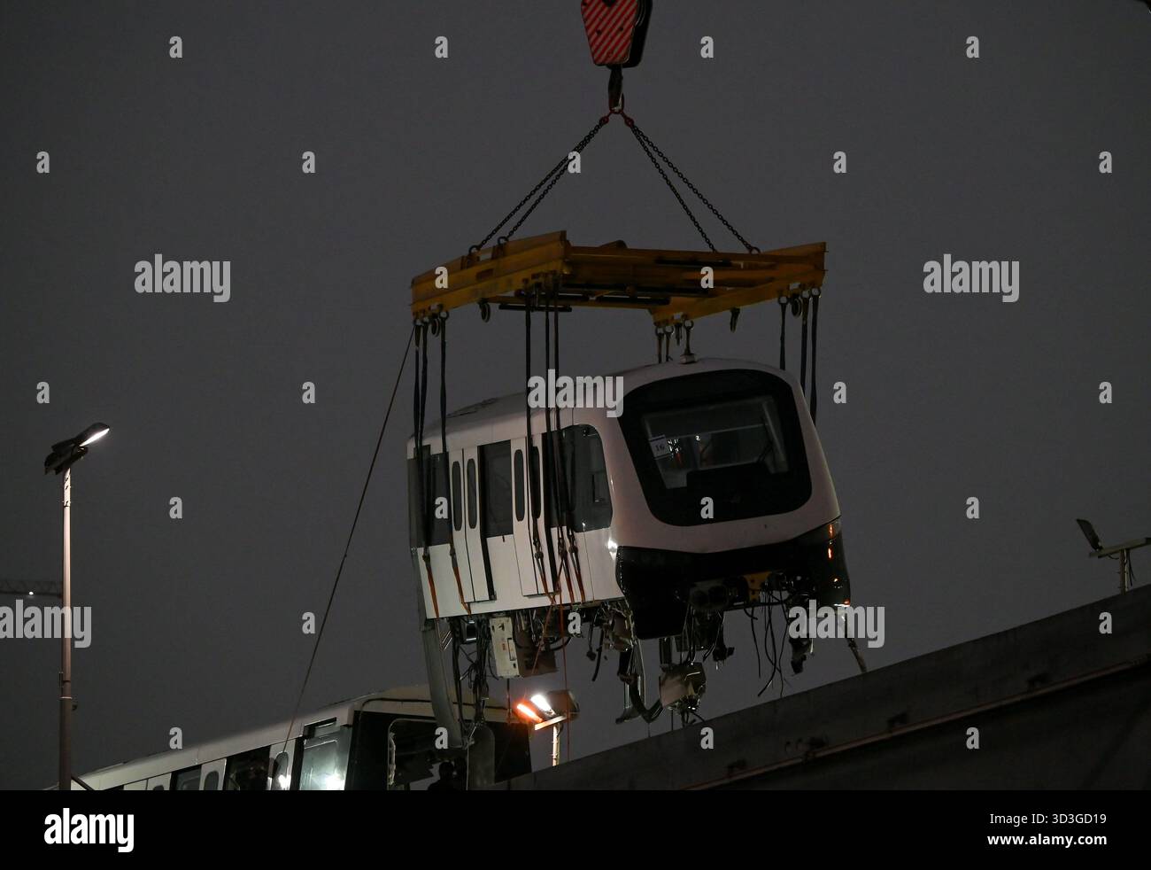 MUMBAI, INDIA - NOVEMBER 5: The new Monorail racks derailed outside the ...