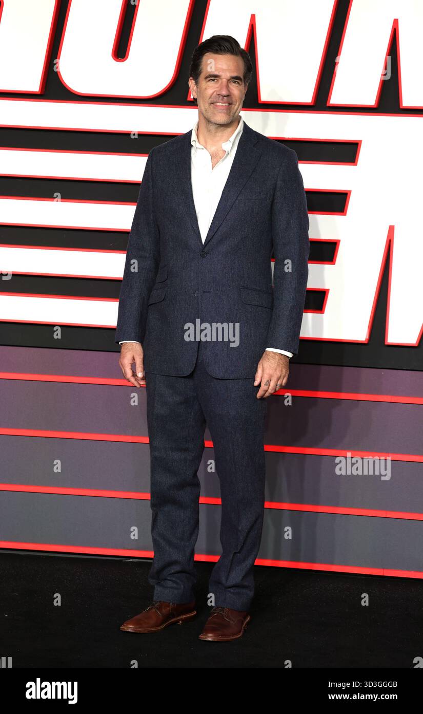 Rob Delaney attends "The Running Man" UK Premiere at Odeon Luxe ...