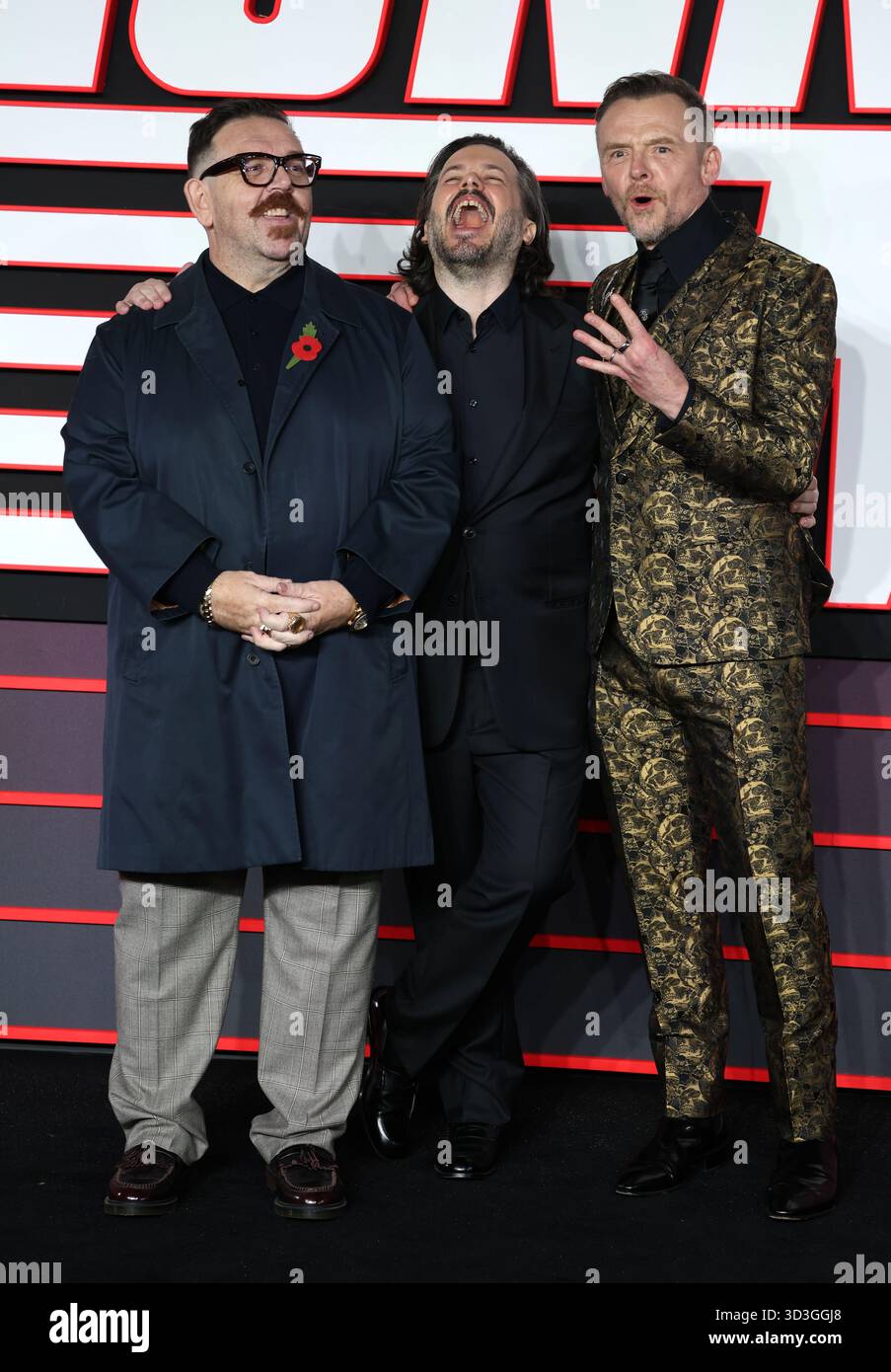 Nick Frost, Edgar Wright and Simon Pegg attend "The Running Man" UK ...