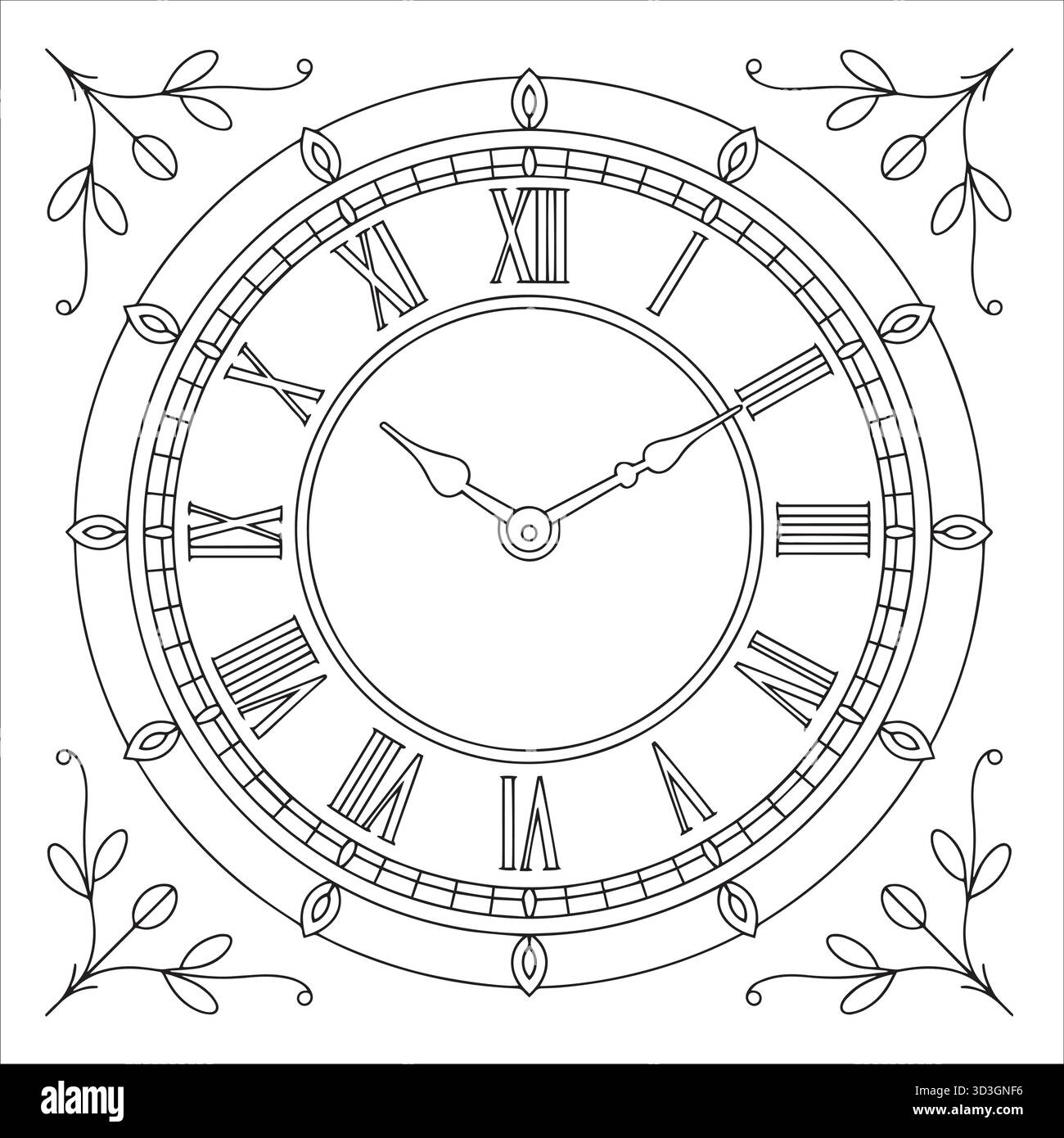 Modern clock face showing Stock Vector Images - Alamy