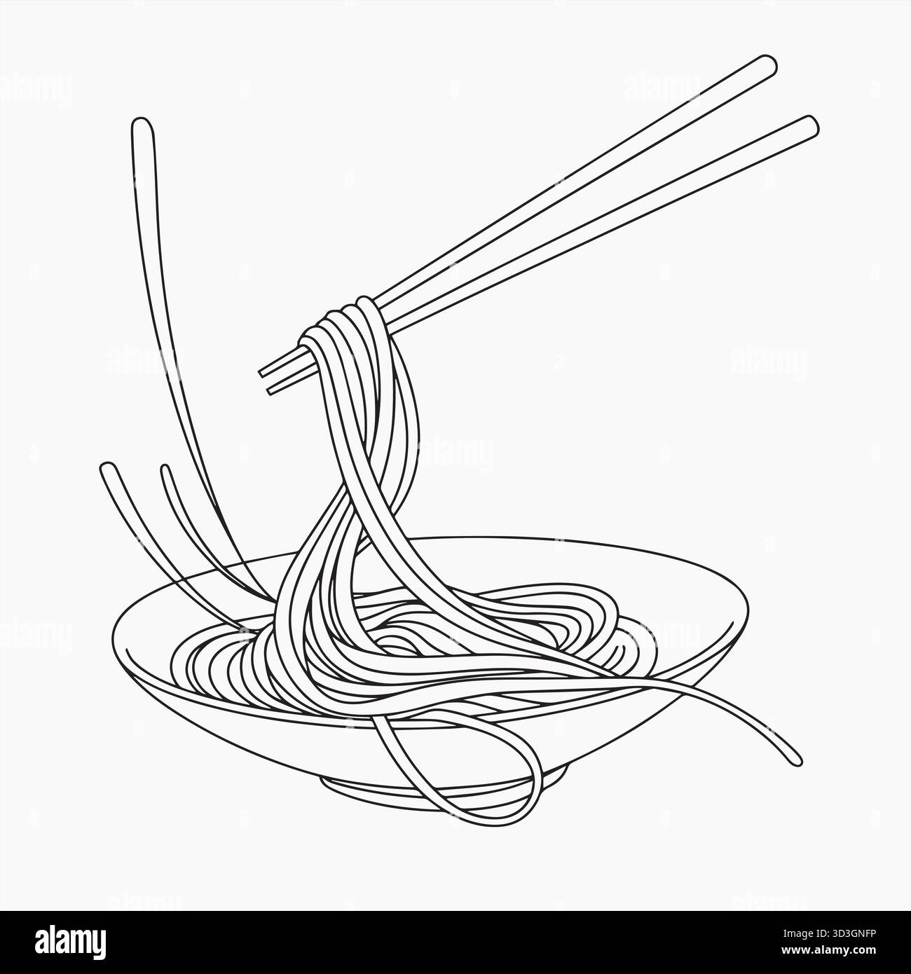 Asian stir fried noodles Stock Vector Images - Alamy