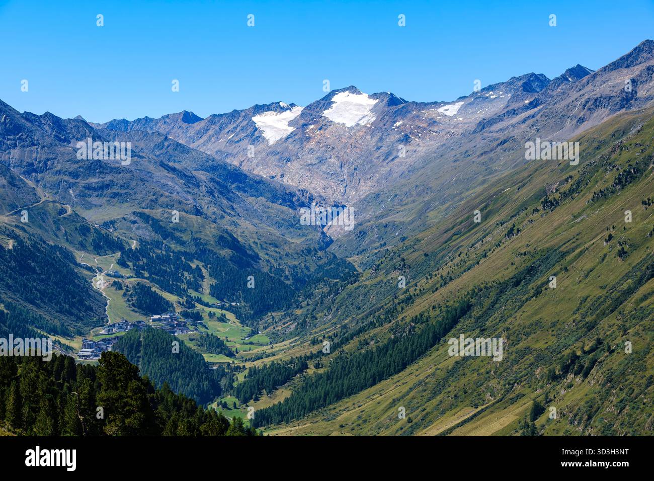 View of the alpine scenery and the Oetz Valley towards Obergurgl from ...