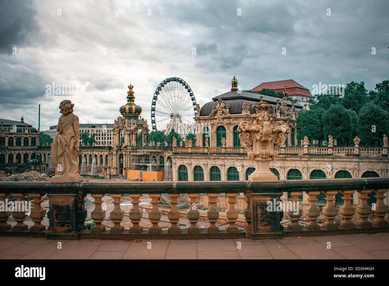 Dresden, Germany. A Baroque-style building with columns and arches ...